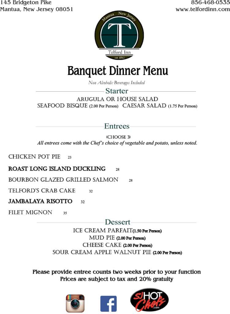 Banquets - The Telford Inn