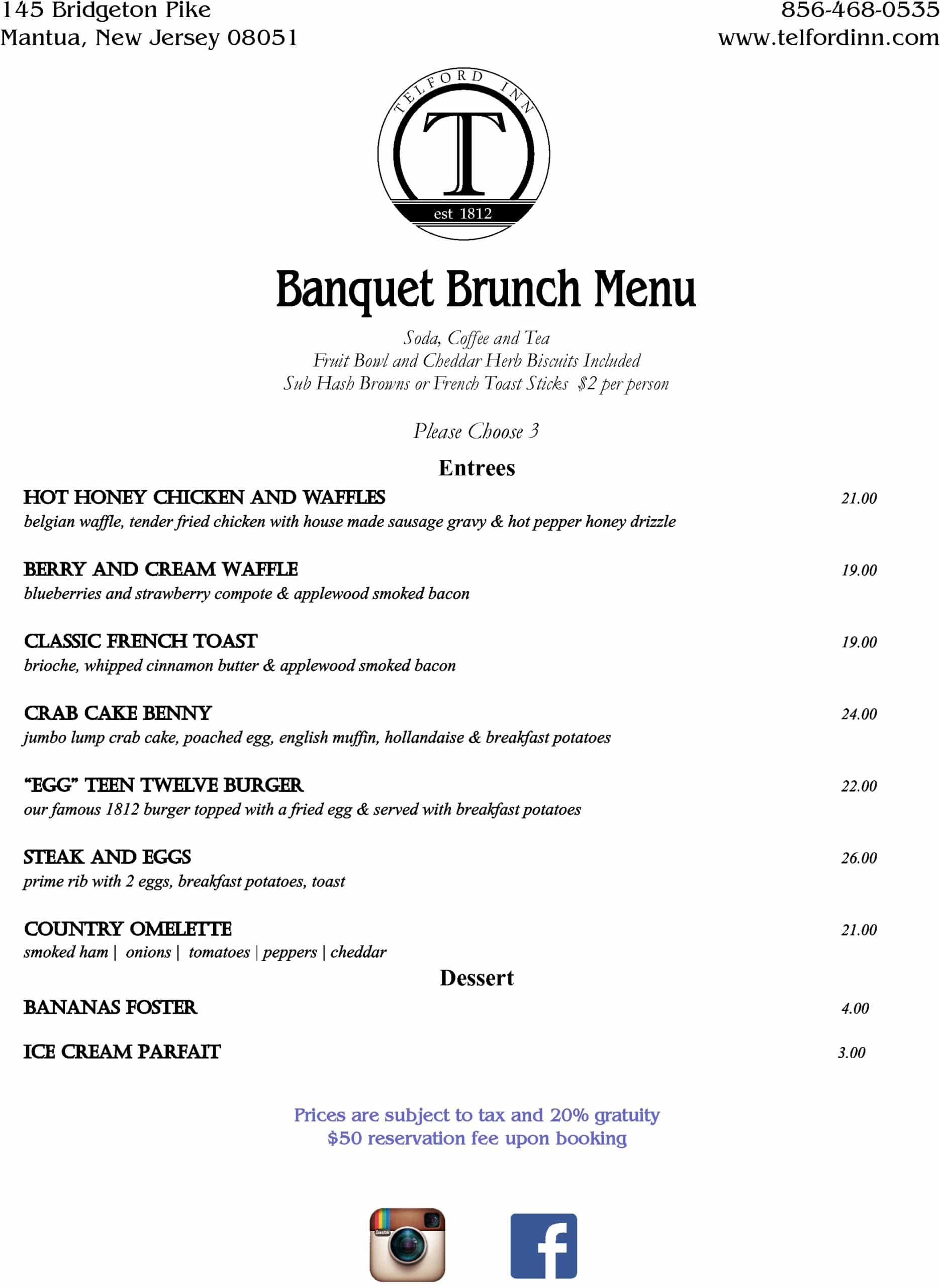 Banquets - The Telford Inn
