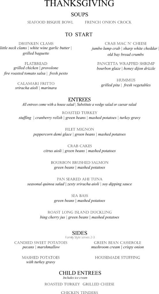 Menu - The Telford Inn