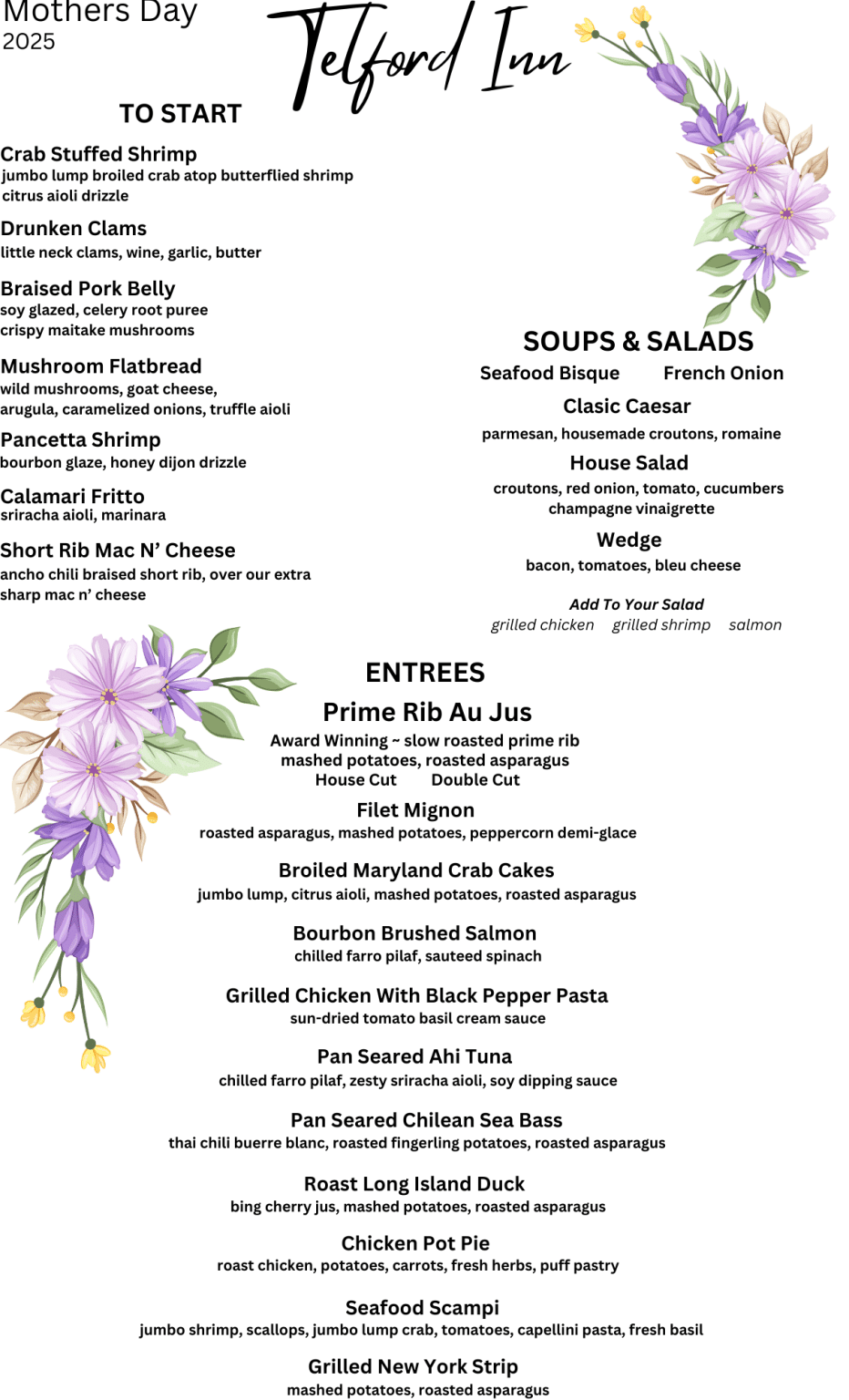 Mother's Day - The Telford Inn